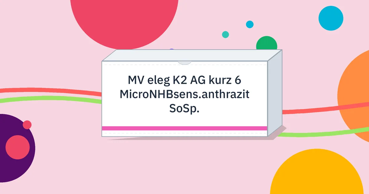 Symbolbild: Packung mit der Aufschrift MV eleg K2 AG kurz 6 MicroNHBsens.anthrazit SoSp. (PZN 16071226) – Verfügbarkeit und Bezug in Apotheken in Frankfurt am Main