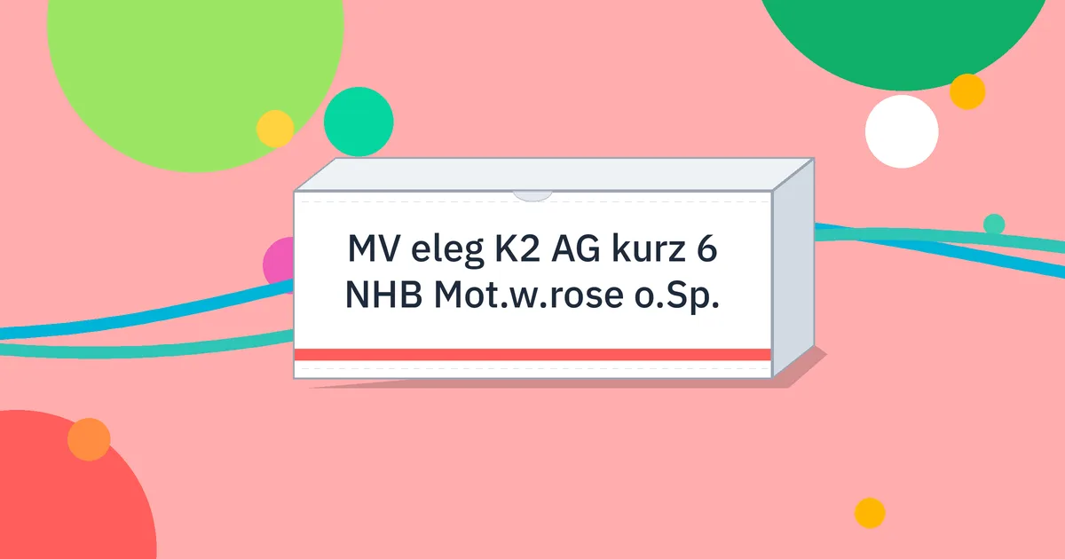 Symbolbild: Packung mit der Aufschrift MV eleg K2 AG kurz 6 NHB Mot.w.rose o.Sp. (PZN 15712427) – Verfügbarkeit und Bezug in Apotheken in Frankfurt am Main