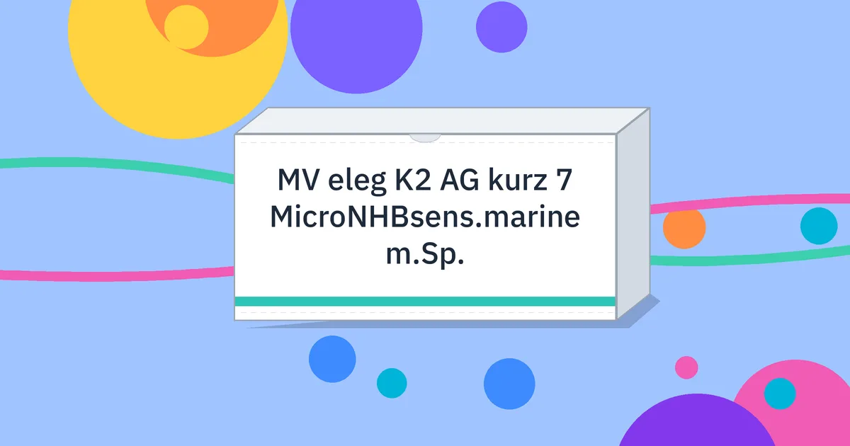 Symbolbild: Packung mit der Aufschrift MV eleg K2 AG kurz 7 MicroNHBsens.marine m.Sp. (PZN 15710492) – Verfügbarkeit und Bezug in Apotheken in Frankfurt am Main