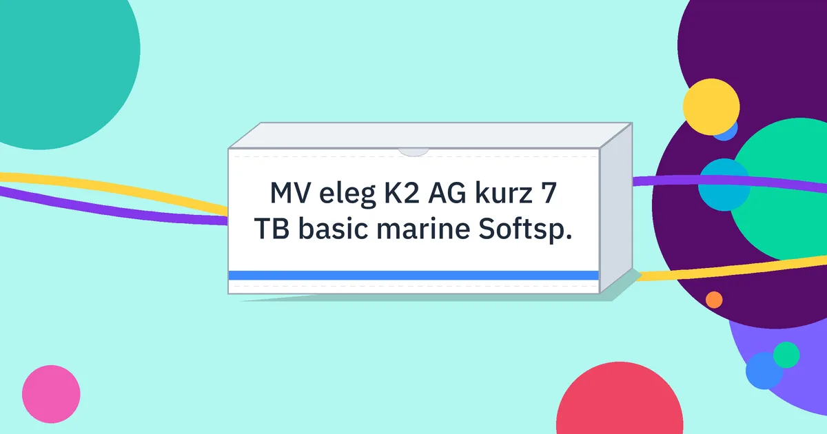 Symbolbild: Packung mit der Aufschrift MV eleg K2 AG kurz 7 TB basic marine Softsp. (PZN 15284552) – Verfügbarkeit und Bezug in Apotheken in Frankfurt am Main