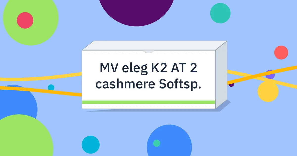 Symbolbild: Packung mit der Aufschrift MV eleg K2 AT 2 cashmere Softsp. (PZN 15284977) – Verfügbarkeit und Bezug in Apotheken in Frankfurt am Main