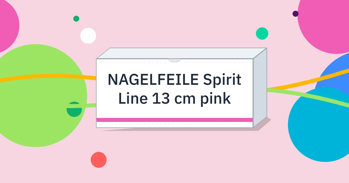 Symbolbild: Packung mit der Aufschrift NAGELFEILE Spirit Line 13 cm pink (PZN 01506859) – Verfügbarkeit und Bezug in Apotheken in Frankfurt am Main