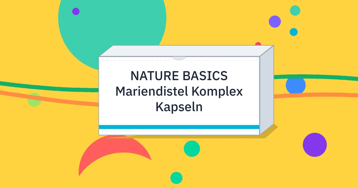 Symbolbild: Packung mit der Aufschrift NATURE BASICS Mariendistel Komplex Kapseln (PZN 17613899) – Verfügbarkeit und Bezug in Apotheken in Frankfurt am Main
