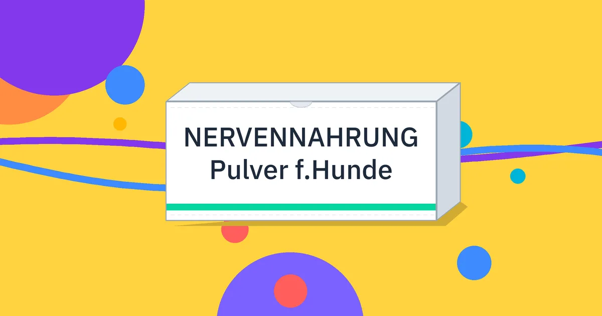 Symbolbild: Packung mit der Aufschrift NERVENNAHRUNG Pulver f.Hunde (PZN 10198747) – Verfügbarkeit und Bezug in Apotheken in Frankfurt am Main