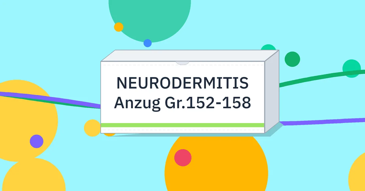 Symbolbild: Packung mit der Aufschrift NEURODERMITIS Anzug Gr.152-158 (PZN 07524479) – Verfügbarkeit und Bezug in Apotheken in Frankfurt am Main