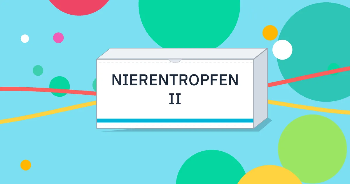 Symbolbild: Packung mit der Aufschrift NIERENTROPFEN II (PZN 03753964) – Verfügbarkeit und Bezug in Apotheken in Frankfurt am Main