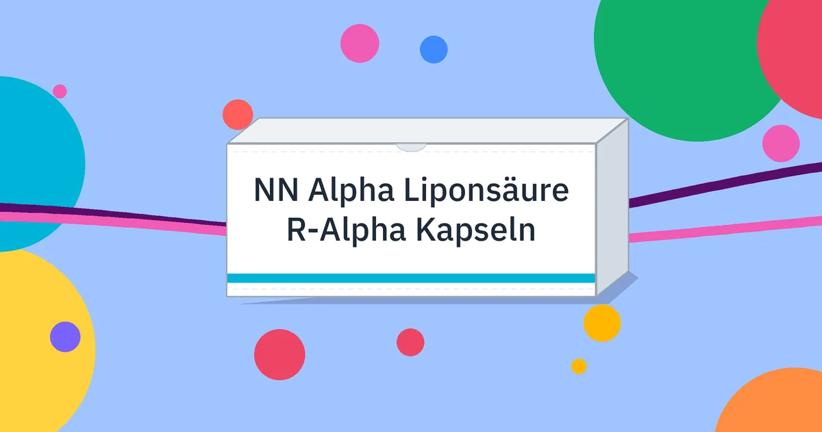Symbolbild: Packung mit der Aufschrift NN Alpha Liponsäure R-Alpha Kapseln (PZN 16957585) – Verfügbarkeit und Bezug in Apotheken in Frankfurt am Main