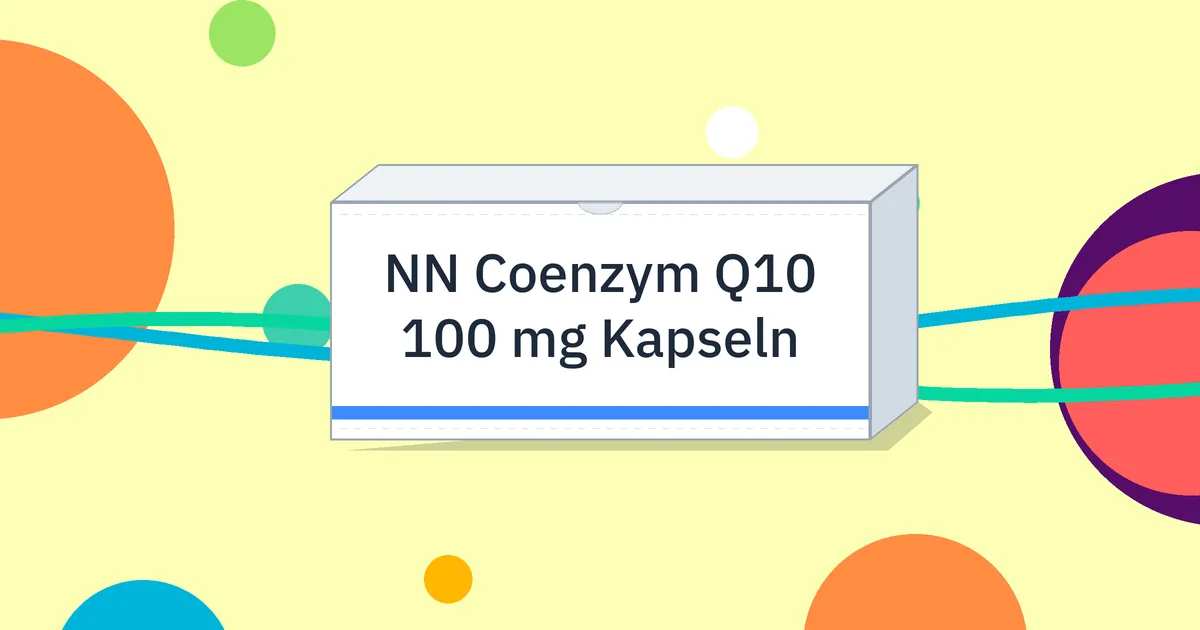 Symbolbild: Packung mit der Aufschrift NN Coenzym Q10 100 mg Kapseln (PZN 15321371) – Verfügbarkeit und Bezug in Apotheken in Frankfurt am Main