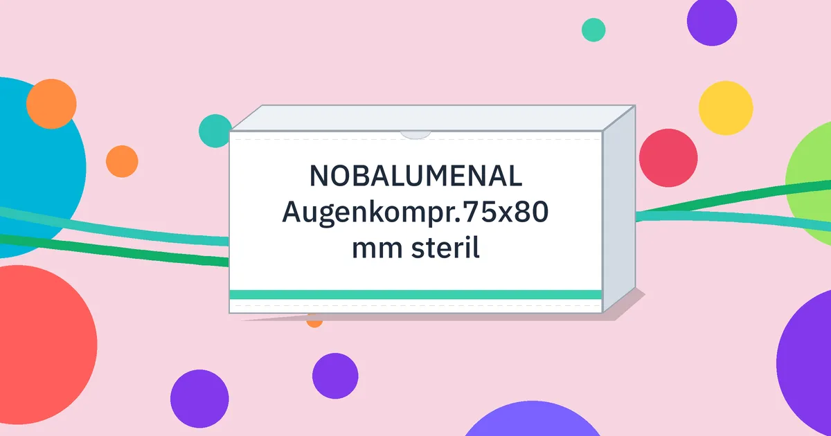 Symbolbild: Packung mit der Aufschrift NOBALUMENAL Augenkompr.75x80 mm steril (PZN 07099970) – Verfügbarkeit und Bezug in Apotheken in Frankfurt am Main