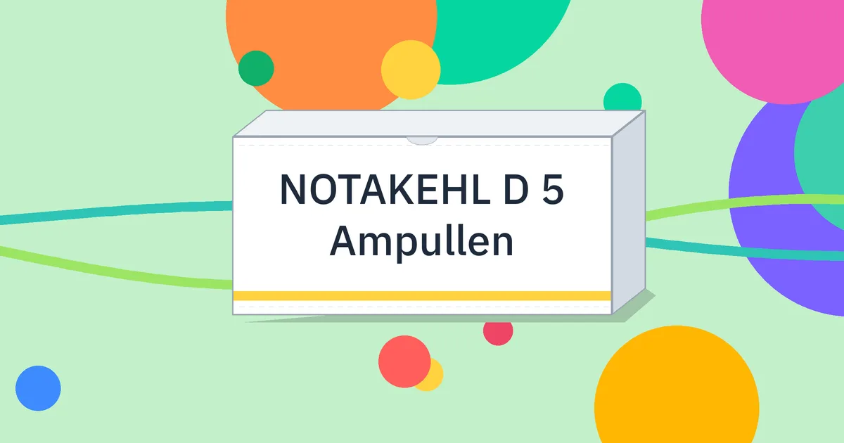 Symbolbild: Packung mit der Aufschrift NOTAKEHL D 5 Ampullen (PZN 03207084) – Verfügbarkeit und Bezug in Apotheken in Frankfurt am Main