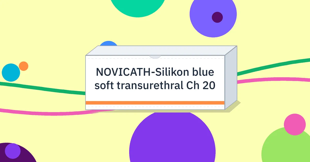 Symbolbild: Packung mit der Aufschrift NOVICATH-Silikon blue soft transurethral Ch 20 (PZN 20837036) – Verfügbarkeit und Bezug in Apotheken in Frankfurt am Main