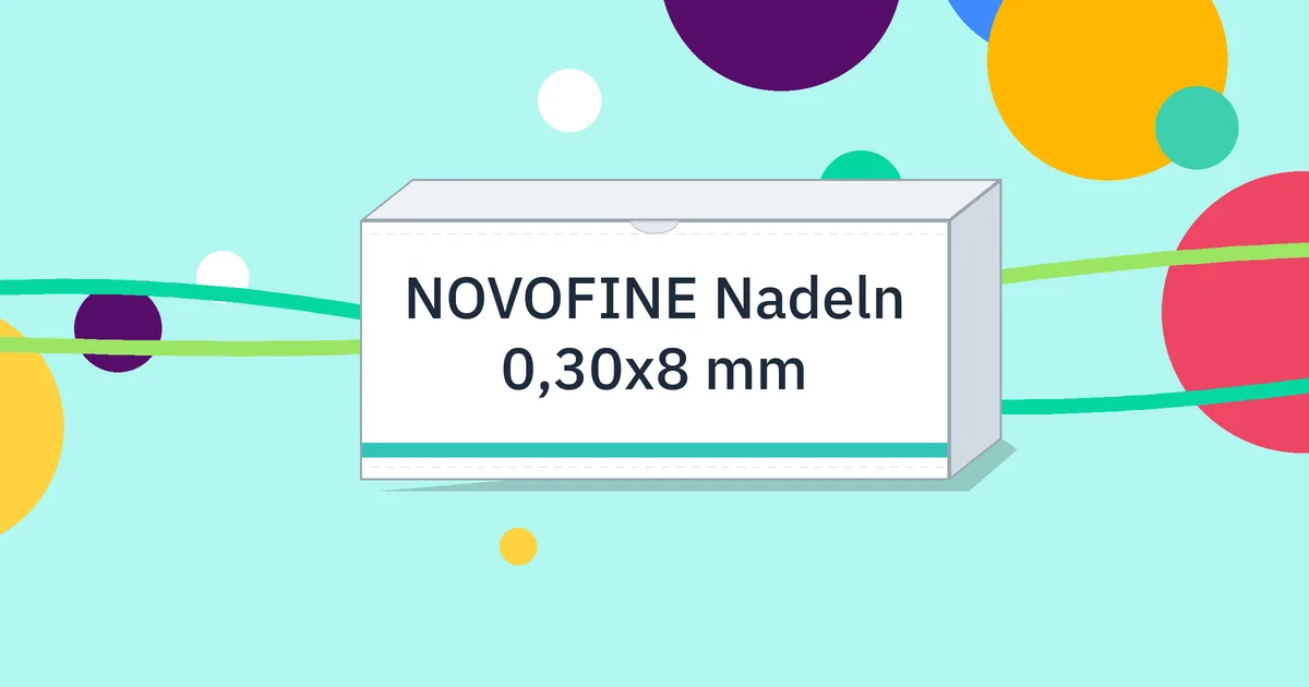 Symbolbild: Packung mit der Aufschrift NOVOFINE Nadeln 0,30x8 mm (PZN 01099236) – Verfügbarkeit und Bezug in Apotheken in Frankfurt am Main