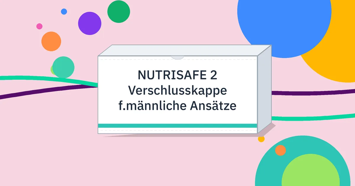 Symbolbild: Packung mit der Aufschrift NUTRISAFE 2 Verschlusskappe f.männliche Ansätze (PZN 04120592) – Verfügbarkeit und Bezug in Apotheken in Frankfurt am Main