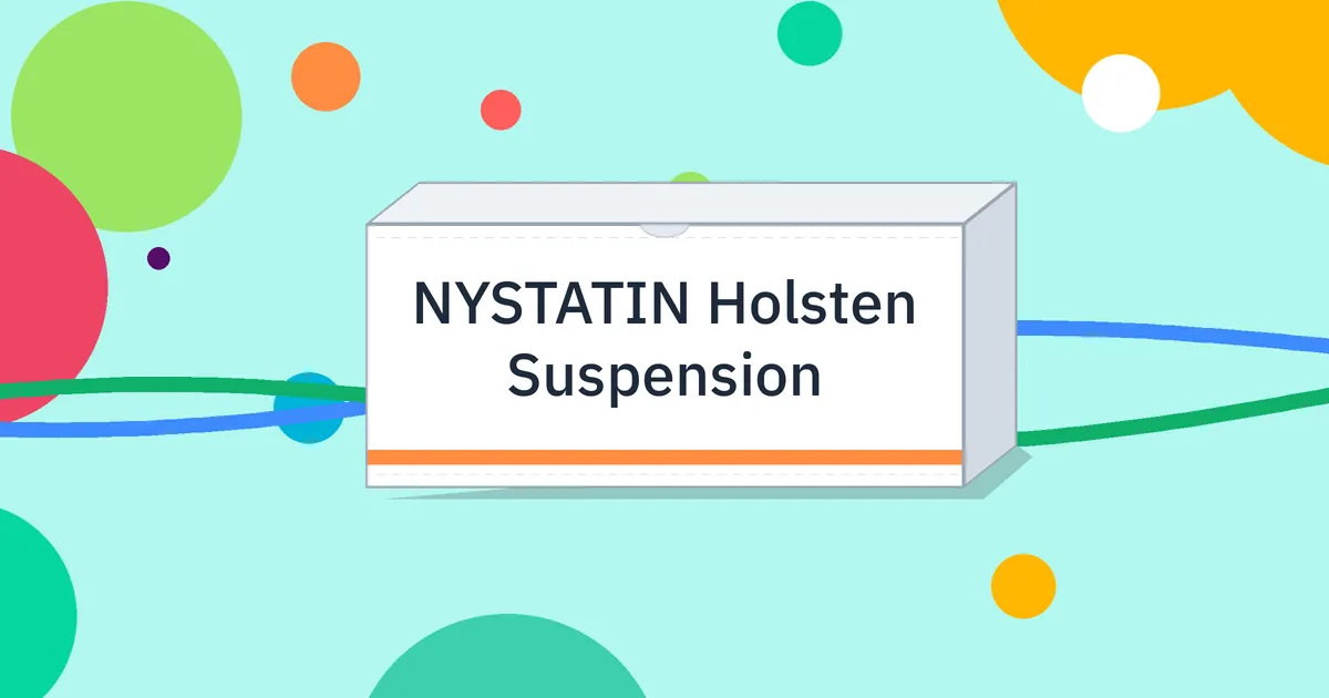 Symbolbild: Packung mit der Aufschrift NYSTATIN Holsten Suspension (PZN 00709460) – Verfügbarkeit und Bezug in Apotheken in Frankfurt am Main