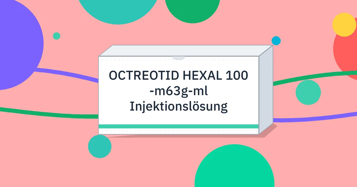 Symbolbild: Packung mit der Aufschrift OCTREOTID HEXAL 100 -m63g-ml Injektionslösung (PZN 06715970) – Verfügbarkeit und Bezug in Apotheken in Frankfurt am Main