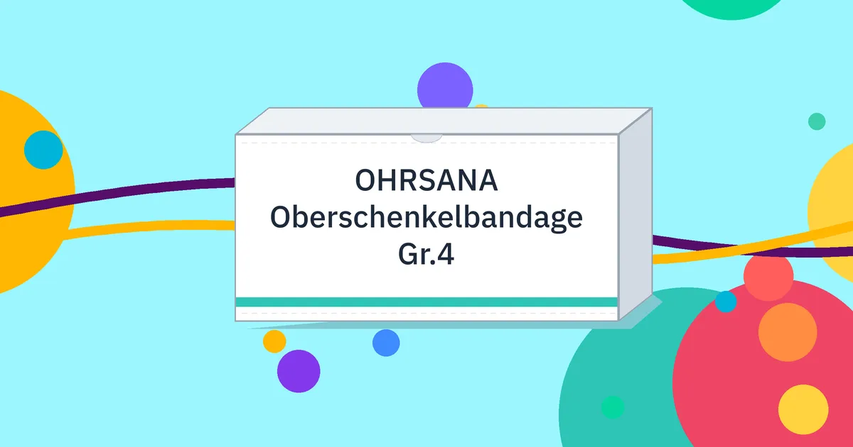 Symbolbild: Packung mit der Aufschrift OHRSANA Oberschenkelbandage Gr.4 (PZN 02669635) – Verfügbarkeit und Bezug in Apotheken in Frankfurt am Main