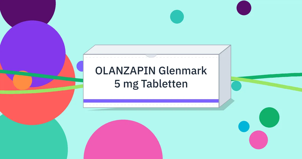 Symbolbild: Packung mit der Aufschrift OLANZAPIN Glenmark 5 mg Tabletten (PZN 09465930) – Verfügbarkeit und Bezug in Apotheken in Frankfurt am Main