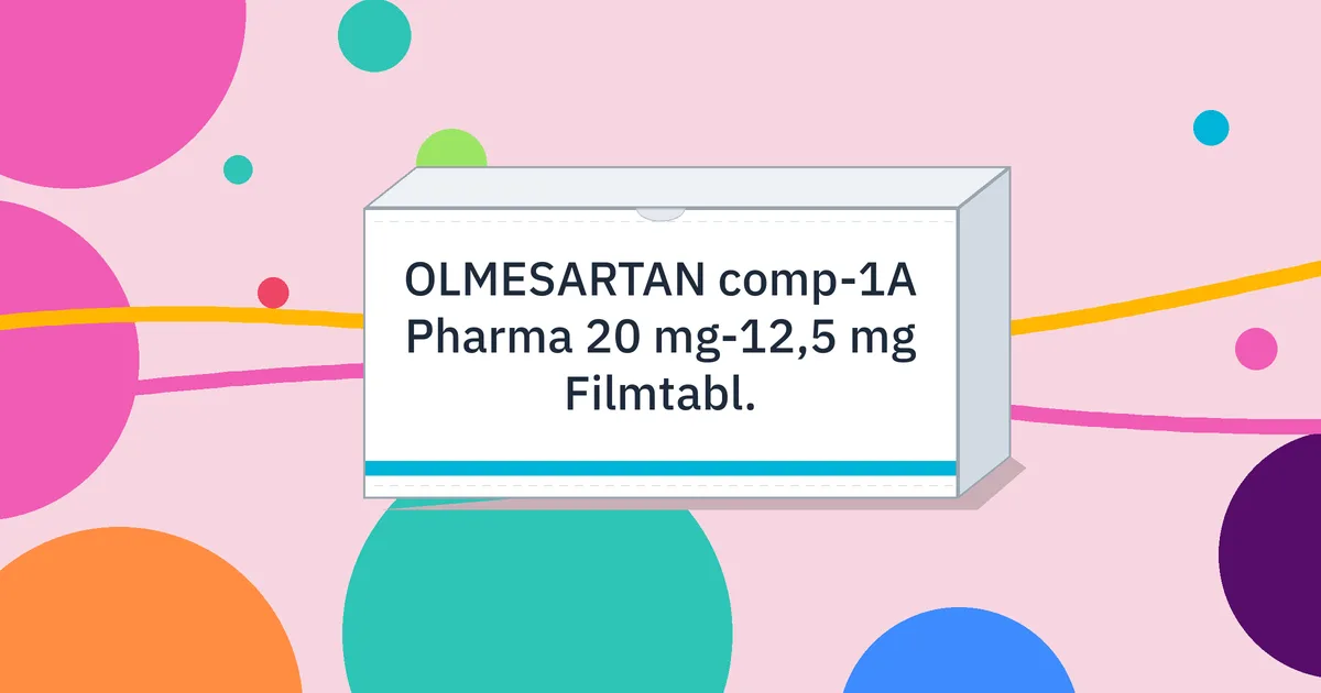 Symbolbild: Packung mit der Aufschrift OLMESARTAN comp-1A Pharma 20 mg-12,5 mg Filmtabl. (PZN 12359628) – Verfügbarkeit und Bezug in Apotheken in Frankfurt am Main