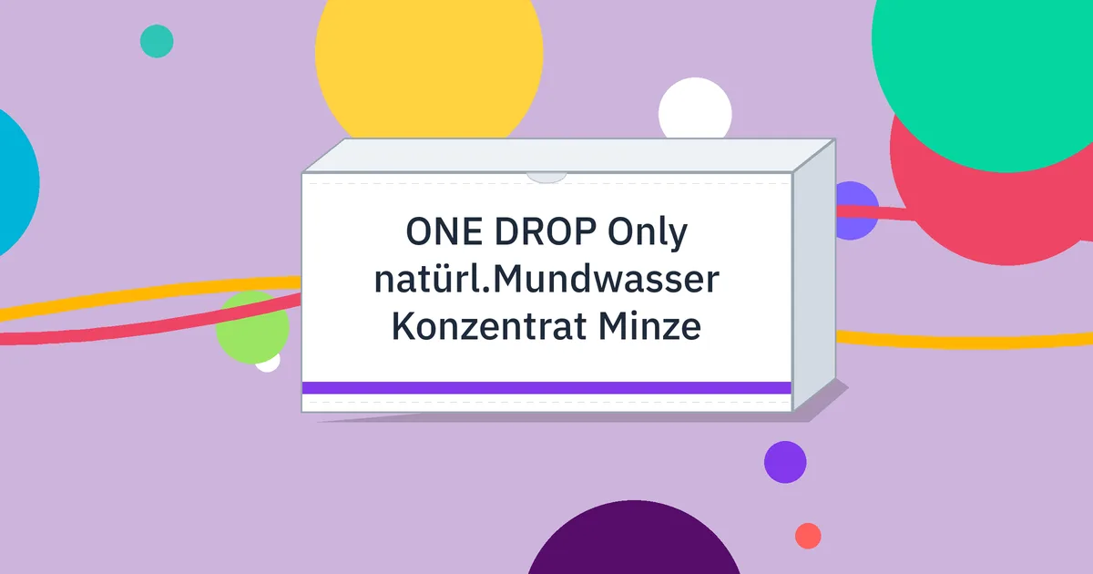 Symbolbild: Packung mit der Aufschrift ONE DROP Only natürl.Mundwasser Konzentrat Minze (PZN 20848399) – Verfügbarkeit und Bezug in Apotheken in Frankfurt am Main