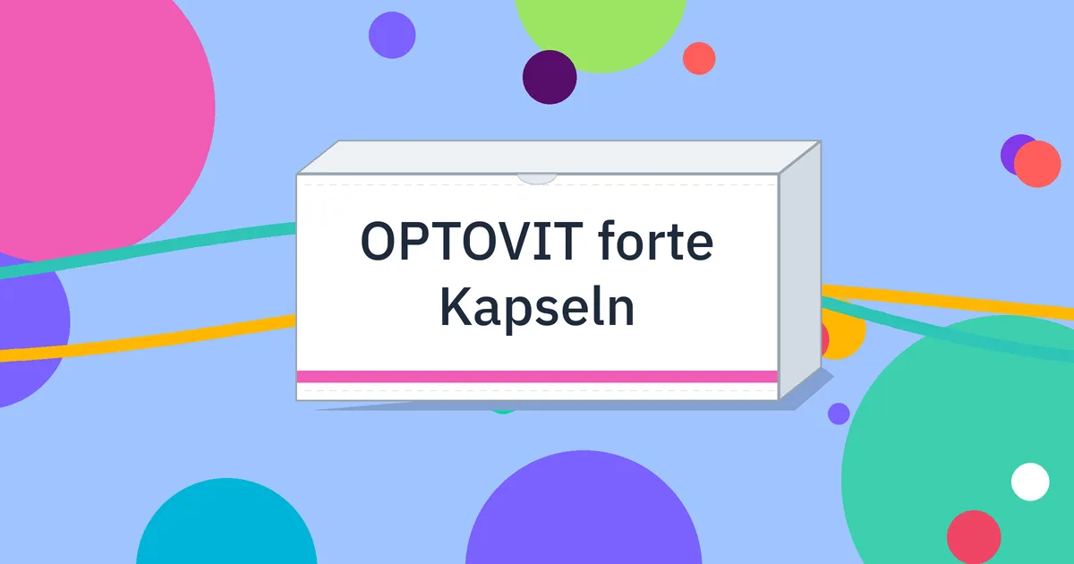 Symbolbild: Packung mit der Aufschrift OPTOVIT forte Kapseln (PZN 04923776) – Verfügbarkeit und Bezug in Apotheken in Frankfurt am Main