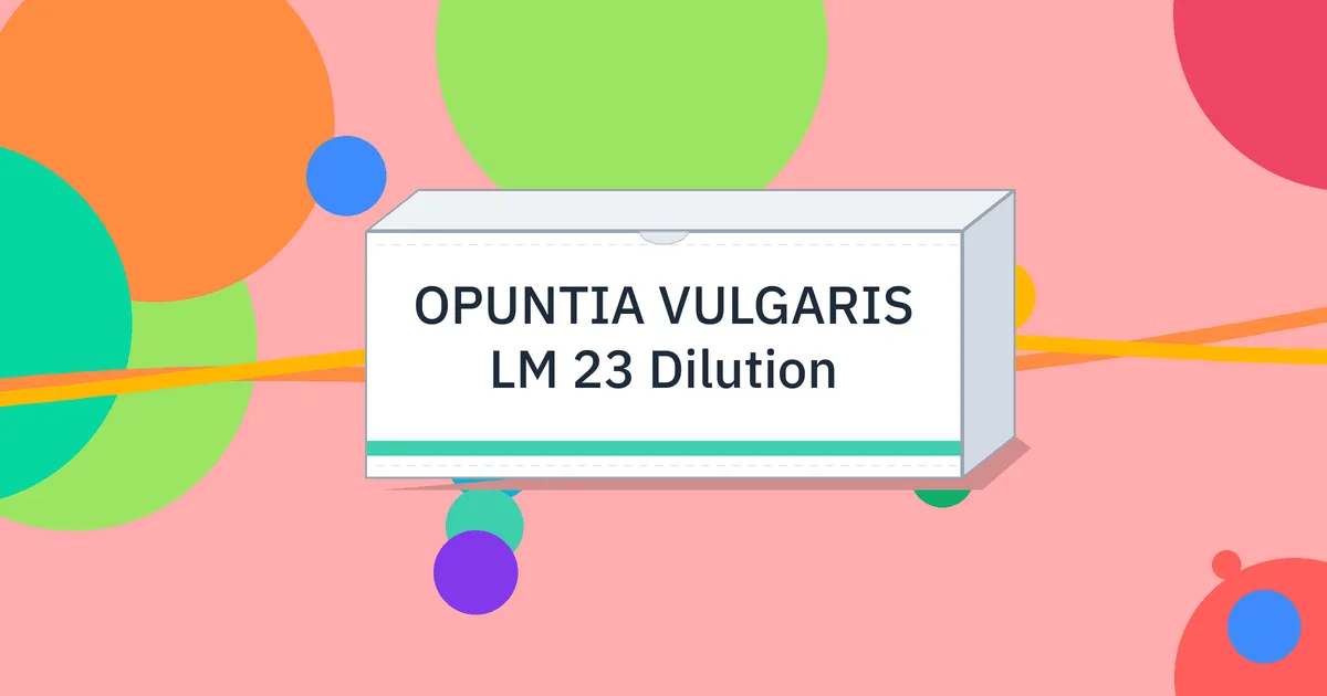 Symbolbild: Packung mit der Aufschrift OPUNTIA VULGARIS LM 23 Dilution (PZN 13627692) – Verfügbarkeit und Bezug in Apotheken in Frankfurt am Main