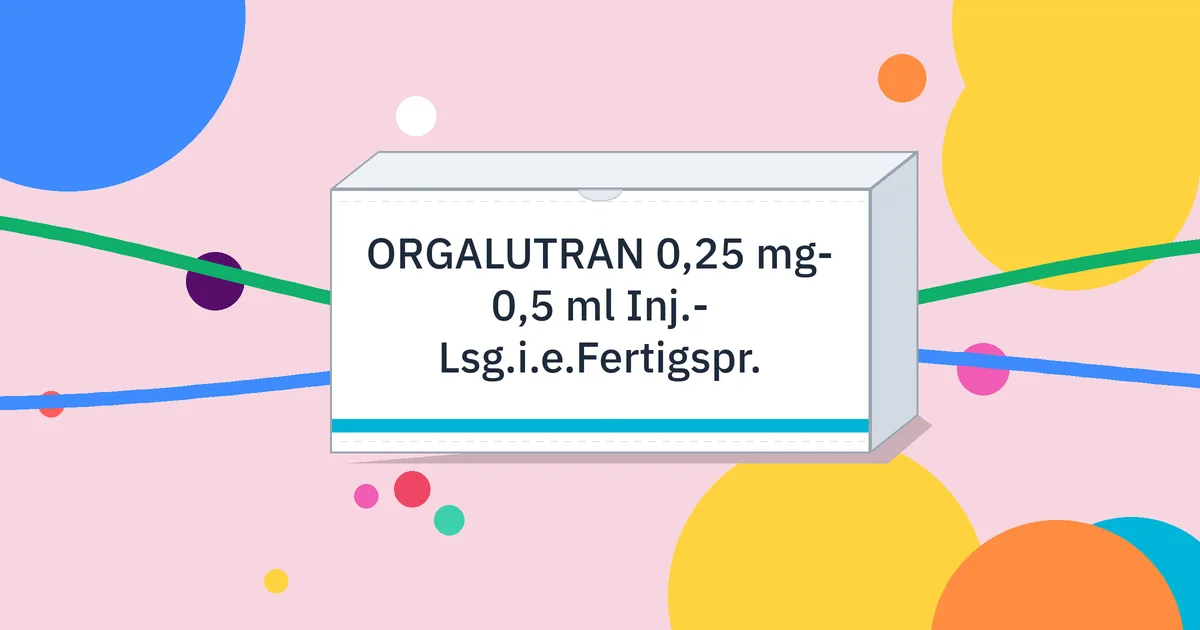Symbolbild: Packung mit der Aufschrift ORGALUTRAN 0,25 mg-0,5 ml Inj.-Lsg.i.e.Fertigspr. (PZN 14160894) – Verfügbarkeit und Bezug in Apotheken in Frankfurt am Main