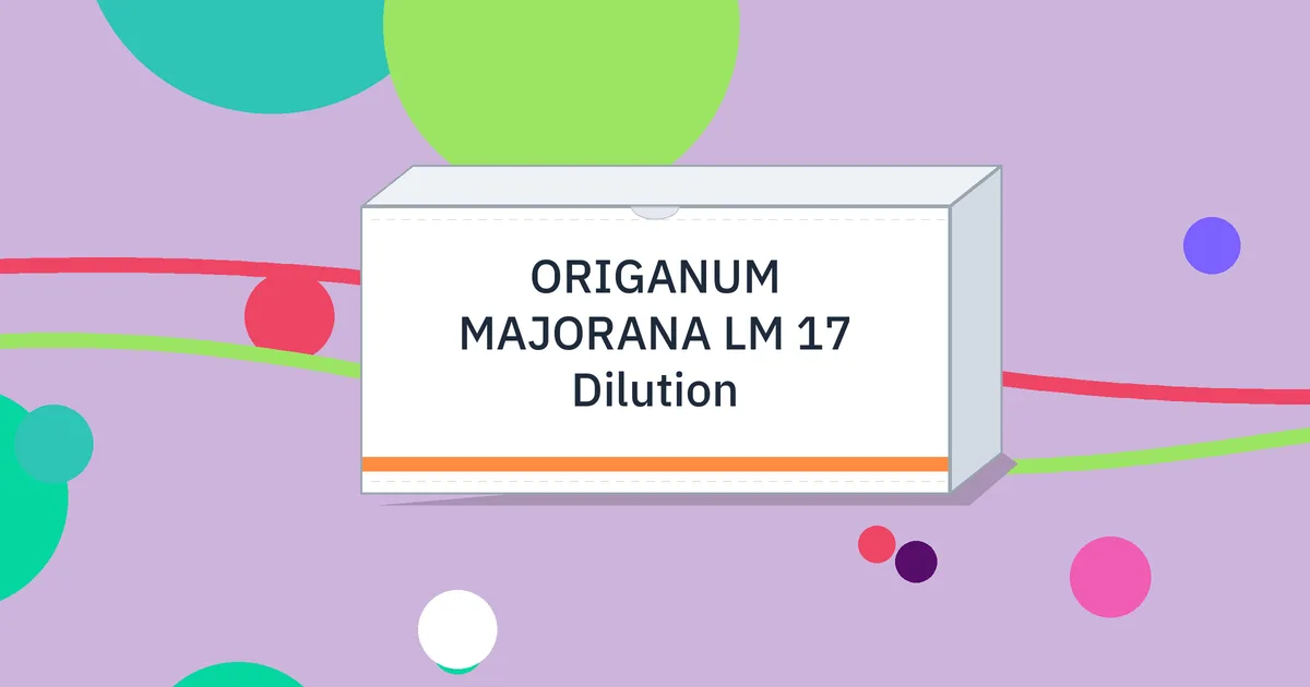 Symbolbild: Packung mit der Aufschrift ORIGANUM MAJORANA LM 17 Dilution (PZN 12972642) – Verfügbarkeit und Bezug in Apotheken in Frankfurt am Main