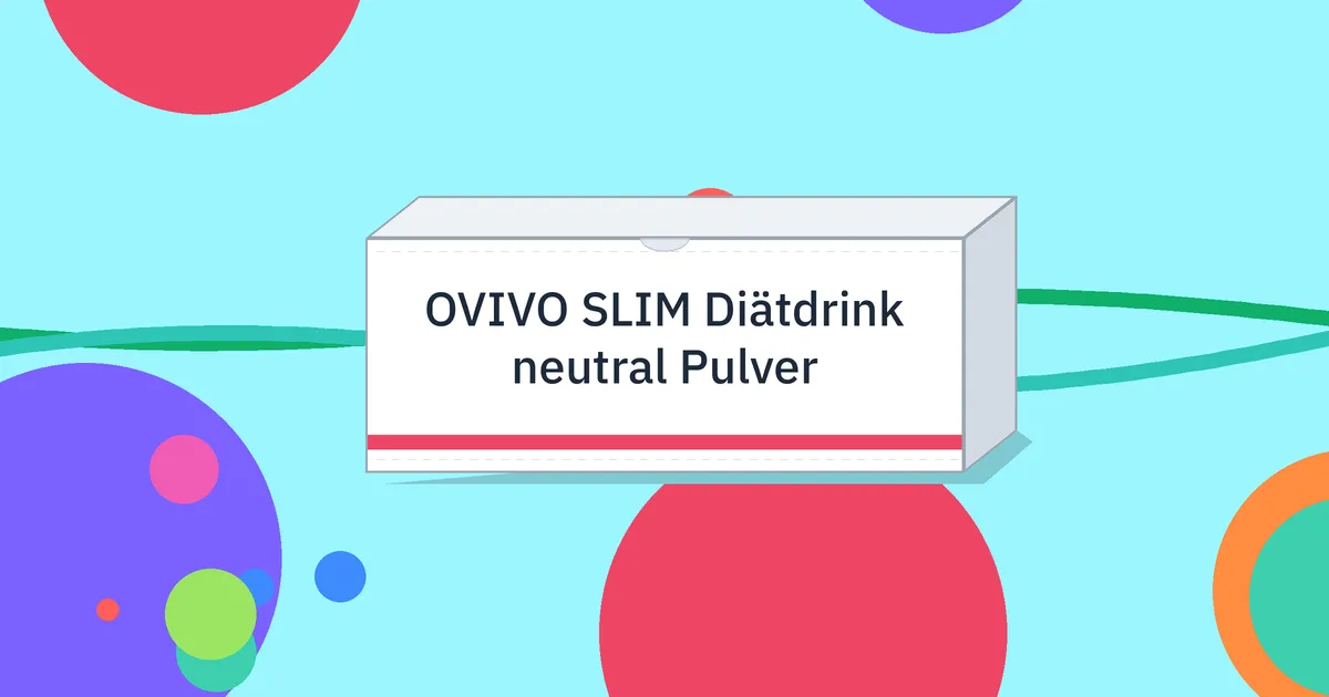 Symbolbild: Packung mit der Aufschrift OVIVO SLIM Diätdrink neutral Pulver (PZN 12482990) – Verfügbarkeit und Bezug in Apotheken in Frankfurt am Main