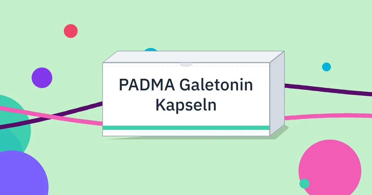 Symbolbild: Packung mit der Aufschrift PADMA Galetonin Kapseln (PZN 15863451) – Verfügbarkeit und Bezug in Apotheken in Frankfurt am Main