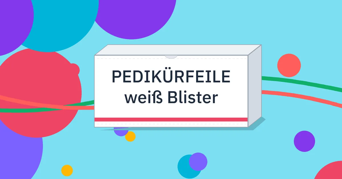 Symbolbild: Packung mit der Aufschrift PEDIKÜRFEILE weiß Blister (PZN 01604361) – Verfügbarkeit und Bezug in Apotheken in Frankfurt am Main