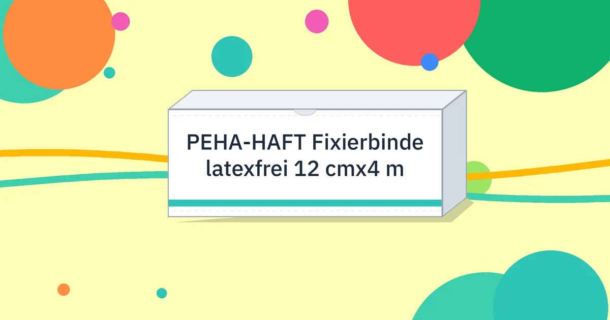 Symbolbild: Packung mit der Aufschrift PEHA-HAFT Fixierbinde latexfrei 12 cmx4 m (PZN 13745546) – Verfügbarkeit und Bezug in Apotheken in Frankfurt am Main