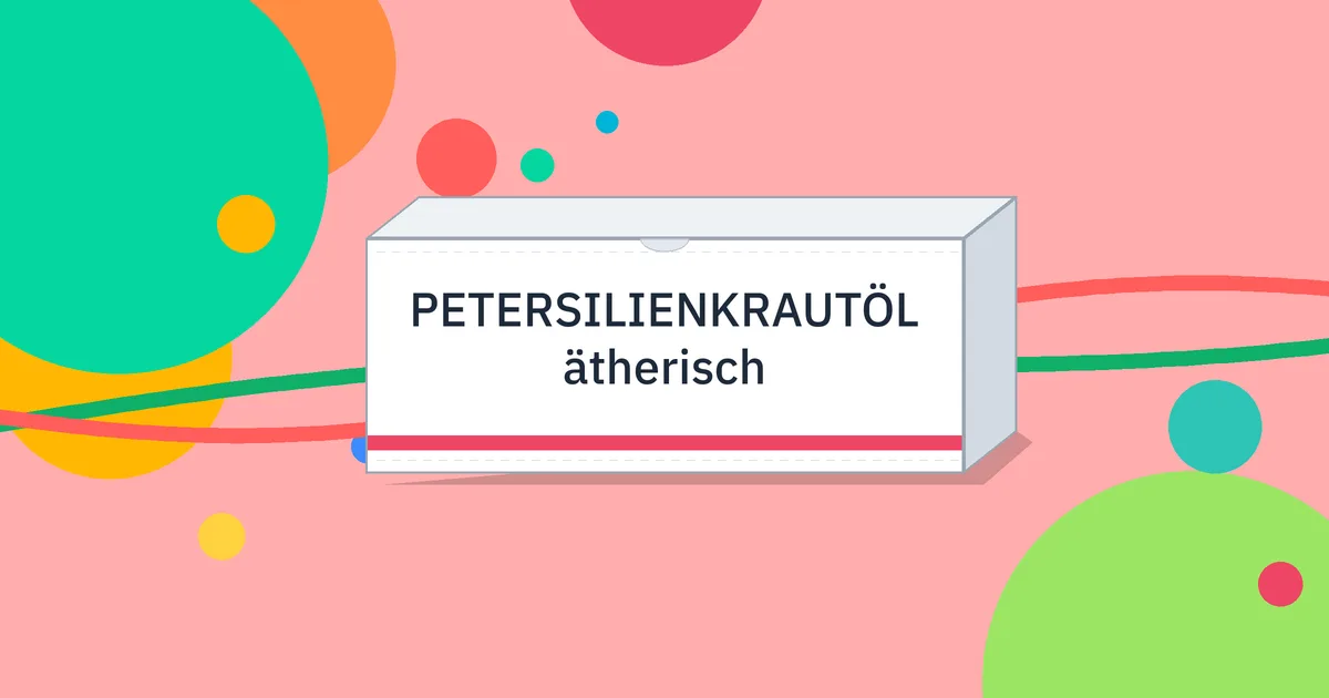 Symbolbild: Packung mit der Aufschrift PETERSILIENKRAUTÖL ätherisch (PZN 17157527) – Verfügbarkeit und Bezug in Apotheken in Frankfurt am Main