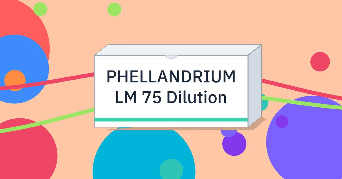 Symbolbild: Packung mit der Aufschrift PHELLANDRIUM LM 75 Dilution (PZN 13637696) – Verfügbarkeit und Bezug in Apotheken in Frankfurt am Main