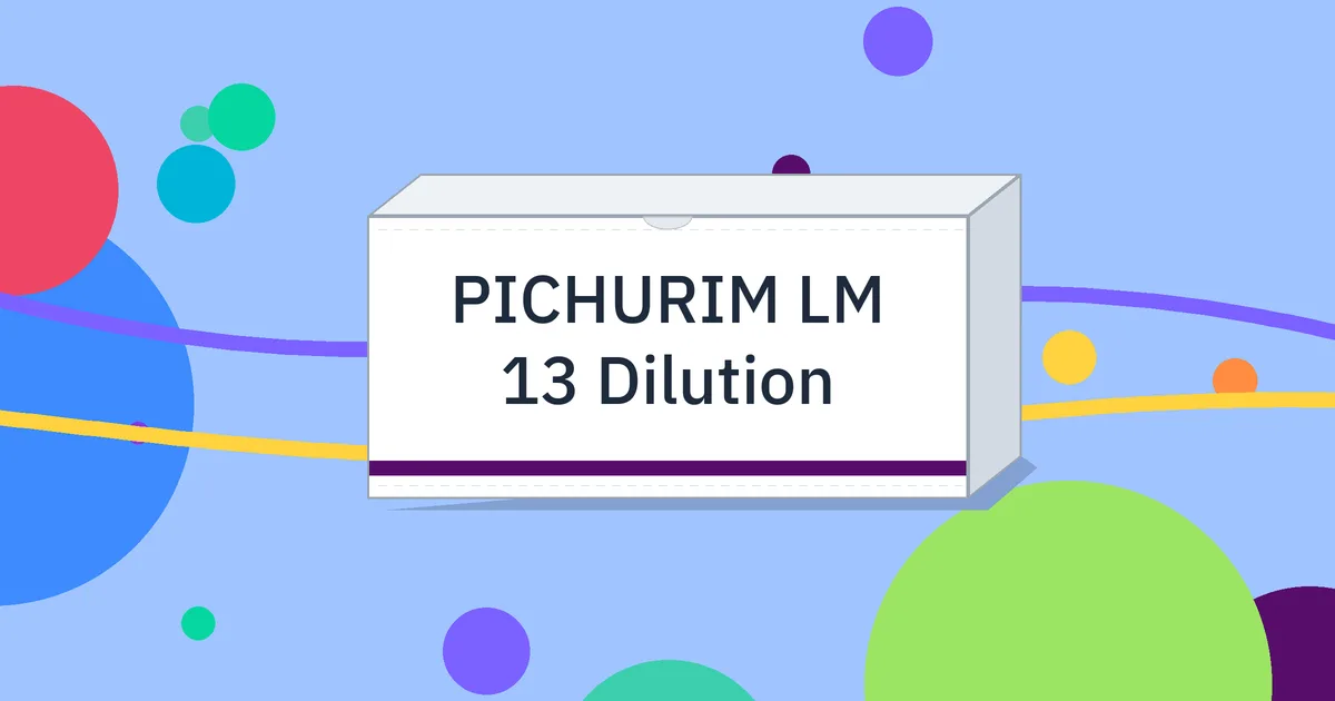Symbolbild: Packung mit der Aufschrift PICHURIM LM 13 Dilution (PZN 13641137) – Verfügbarkeit und Bezug in Apotheken in Frankfurt am Main