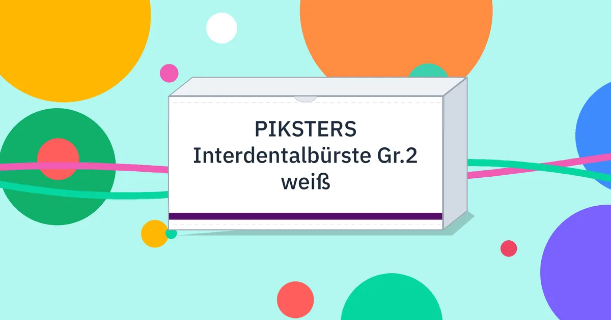 Symbolbild: Packung mit der Aufschrift PIKSTERS Interdentalbürste Gr.2 weiß (PZN 17593079) – Verfügbarkeit und Bezug in Apotheken in Frankfurt am Main