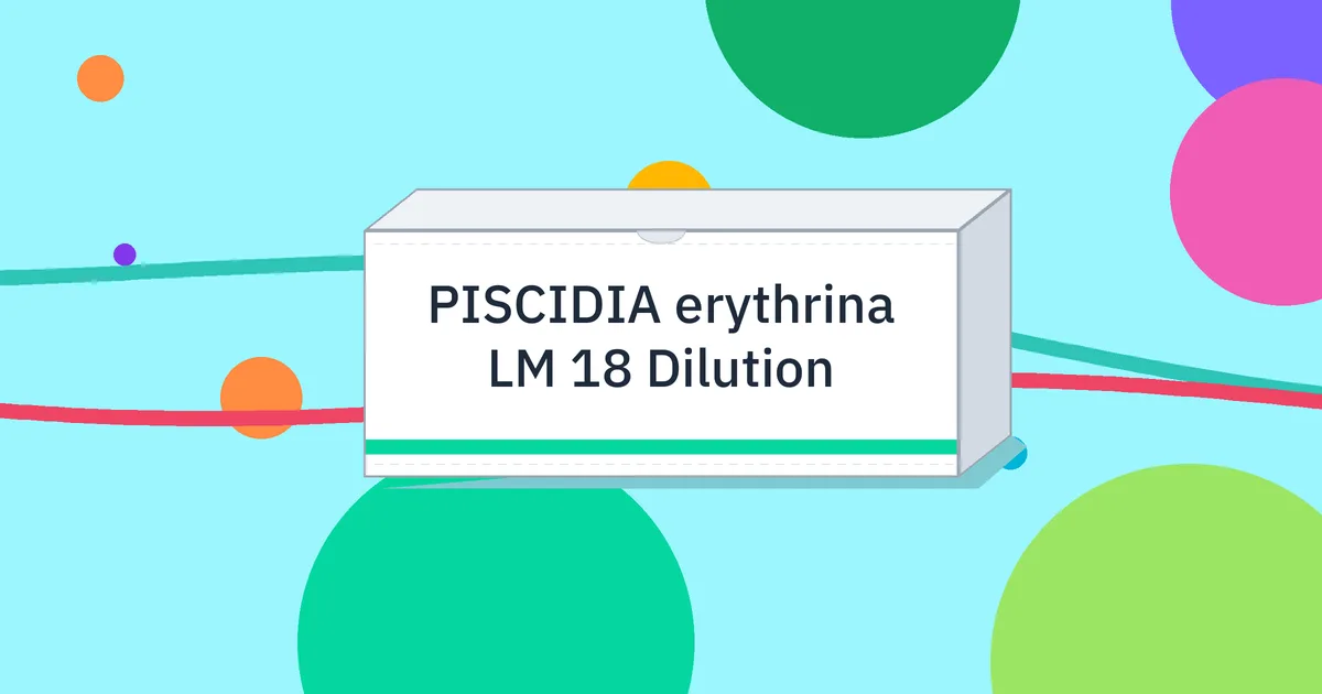Symbolbild: Packung mit der Aufschrift PISCIDIA erythrina LM 18 Dilution (PZN 13645827) – Verfügbarkeit und Bezug in Apotheken in Frankfurt am Main