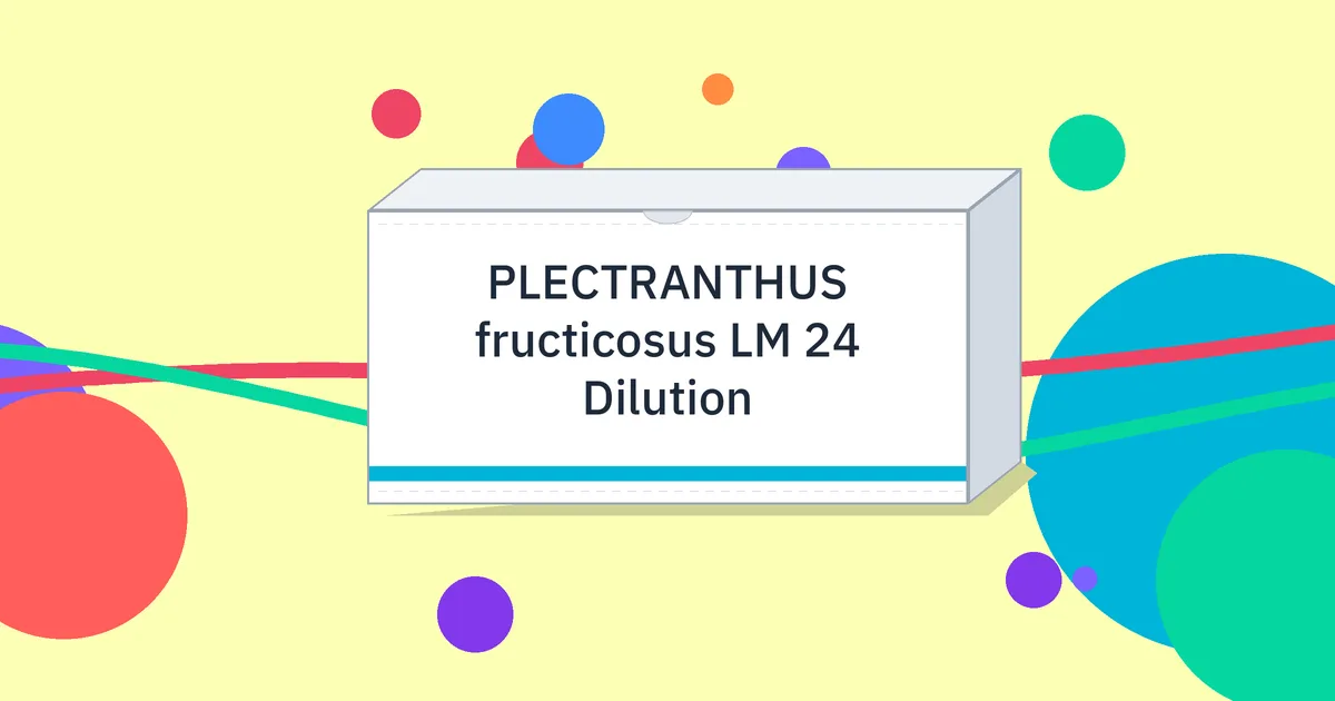 Symbolbild: Packung mit der Aufschrift PLECTRANTHUS fructicosus LM 24 Dilution (PZN 13648659) – Verfügbarkeit und Bezug in Apotheken in Frankfurt am Main