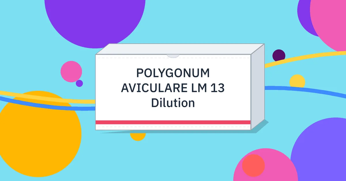 Symbolbild: Packung mit der Aufschrift POLYGONUM AVICULARE LM 13 Dilution (PZN 13661950) – Verfügbarkeit und Bezug in Apotheken in Frankfurt am Main