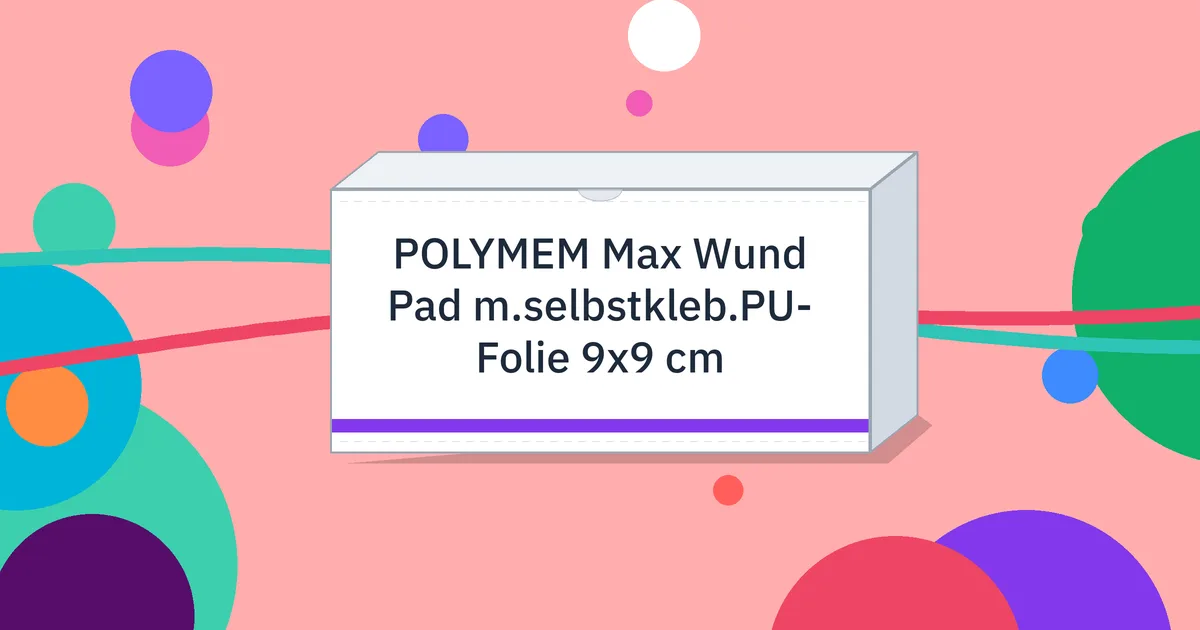 Symbolbild: Packung mit der Aufschrift POLYMEM Max Wund Pad m.selbstkleb.PU-Folie 9x9 cm (PZN 15885085) – Verfügbarkeit und Bezug in Apotheken in Frankfurt am Main
