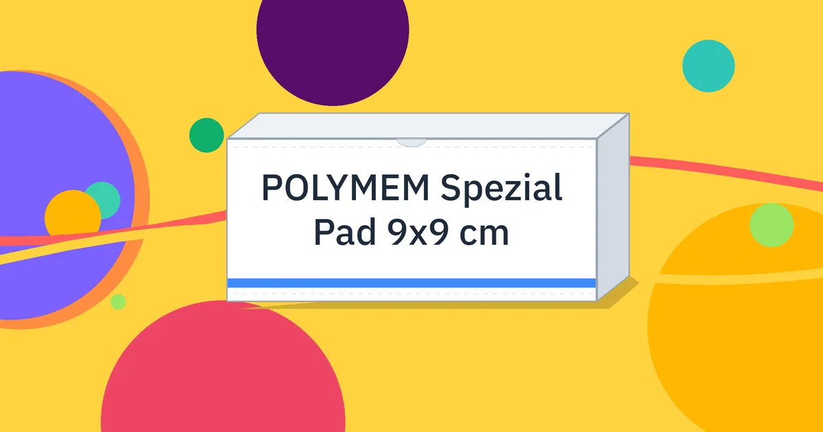 Symbolbild: Packung mit der Aufschrift POLYMEM Spezial Pad 9x9 cm (PZN 16784050) – Verfügbarkeit und Bezug in Apotheken in Frankfurt am Main