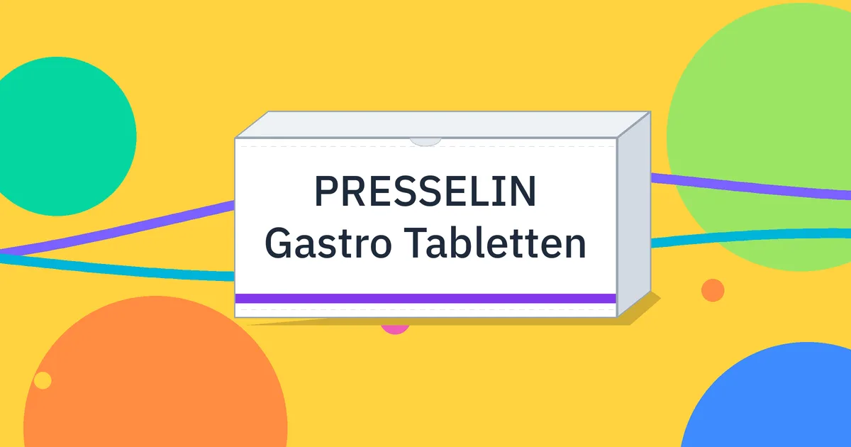 Symbolbild: Packung mit der Aufschrift PRESSELIN Gastro Tabletten (PZN 00263610) – Verfügbarkeit und Bezug in Apotheken in Frankfurt am Main