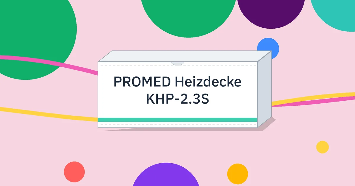 Symbolbild: Packung mit der Aufschrift PROMED Heizdecke KHP-2.3S (PZN 19117986) – Verfügbarkeit und Bezug in Apotheken in Frankfurt am Main