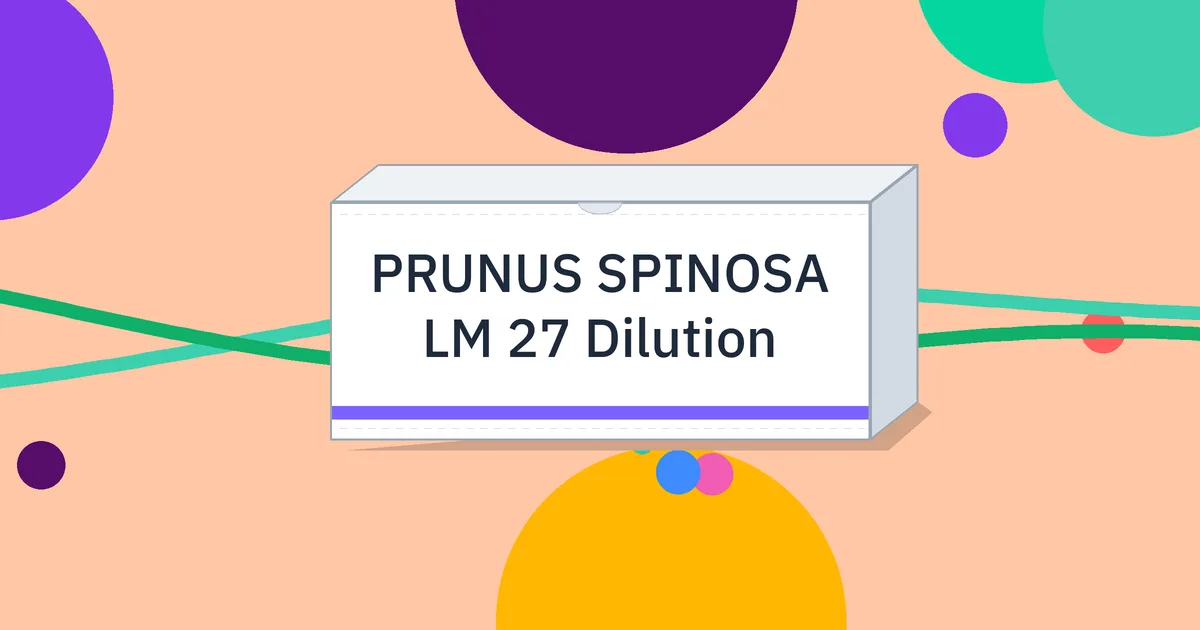 Symbolbild: Packung mit der Aufschrift PRUNUS SPINOSA LM 27 Dilution (PZN 13670050) – Verfügbarkeit und Bezug in Apotheken in Frankfurt am Main