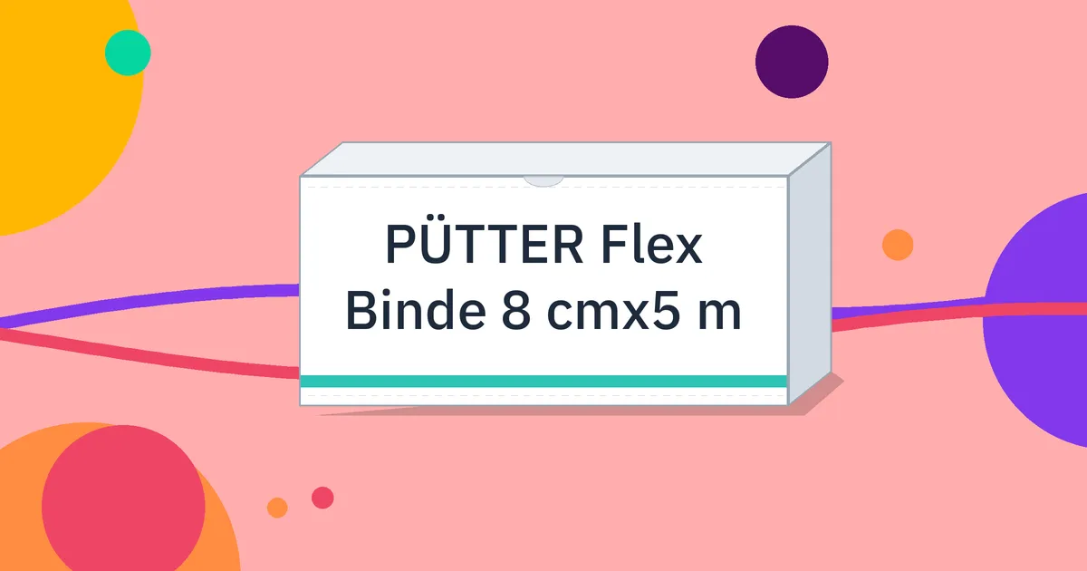 Symbolbild: Packung mit der Aufschrift PÜTTER Flex Binde 8 cmx5 m (PZN 19703454) – Verfügbarkeit und Bezug in Apotheken in Frankfurt am Main