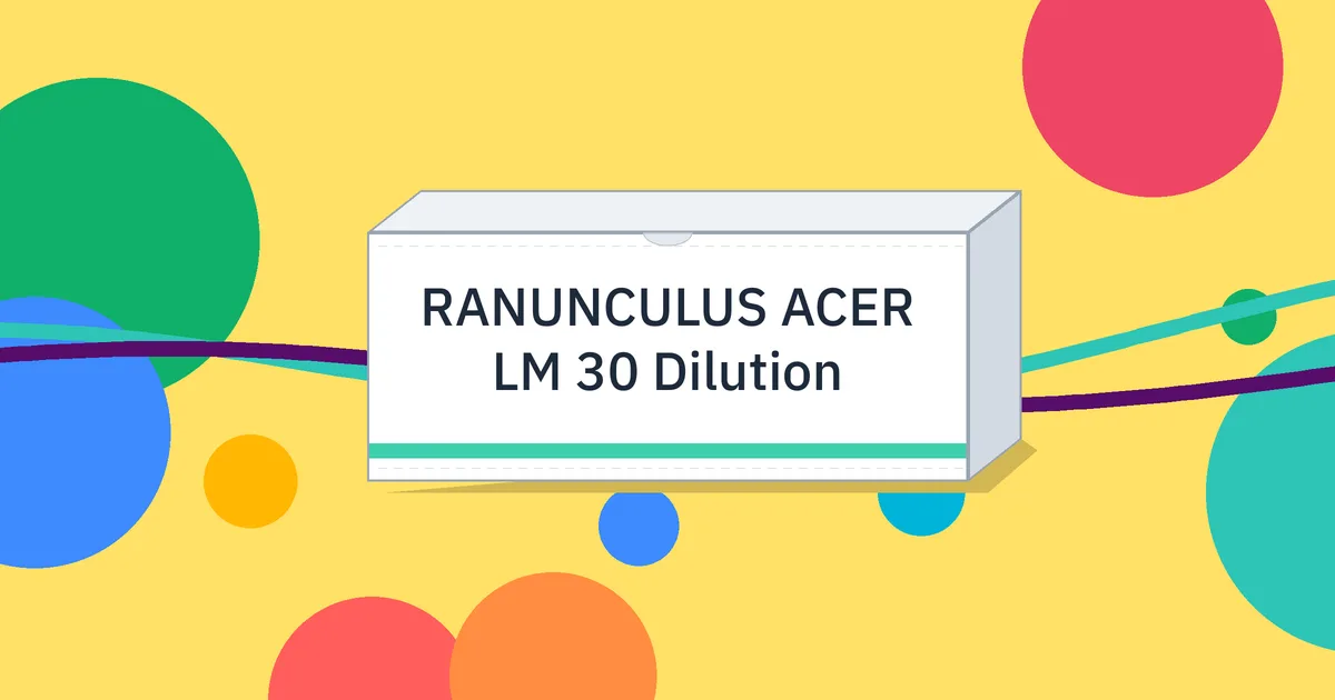 Symbolbild: Packung mit der Aufschrift RANUNCULUS ACER LM 30 Dilution (PZN 13675722) – Verfügbarkeit und Bezug in Apotheken in Frankfurt am Main