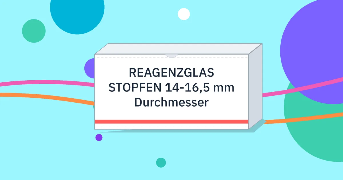 Symbolbild: Packung mit der Aufschrift REAGENZGLAS STOPFEN 14-16,5 mm Durchmesser (PZN 00895209) – Verfügbarkeit und Bezug in Apotheken in Frankfurt am Main