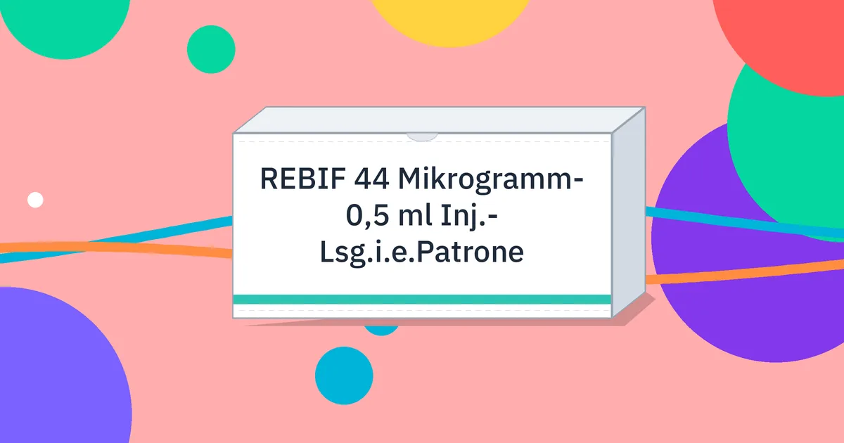 Symbolbild: Packung mit der Aufschrift REBIF 44 Mikrogramm-0,5 ml Inj.-Lsg.i.e.Patrone (PZN 06801132) – Verfügbarkeit und Bezug in Apotheken in Frankfurt am Main