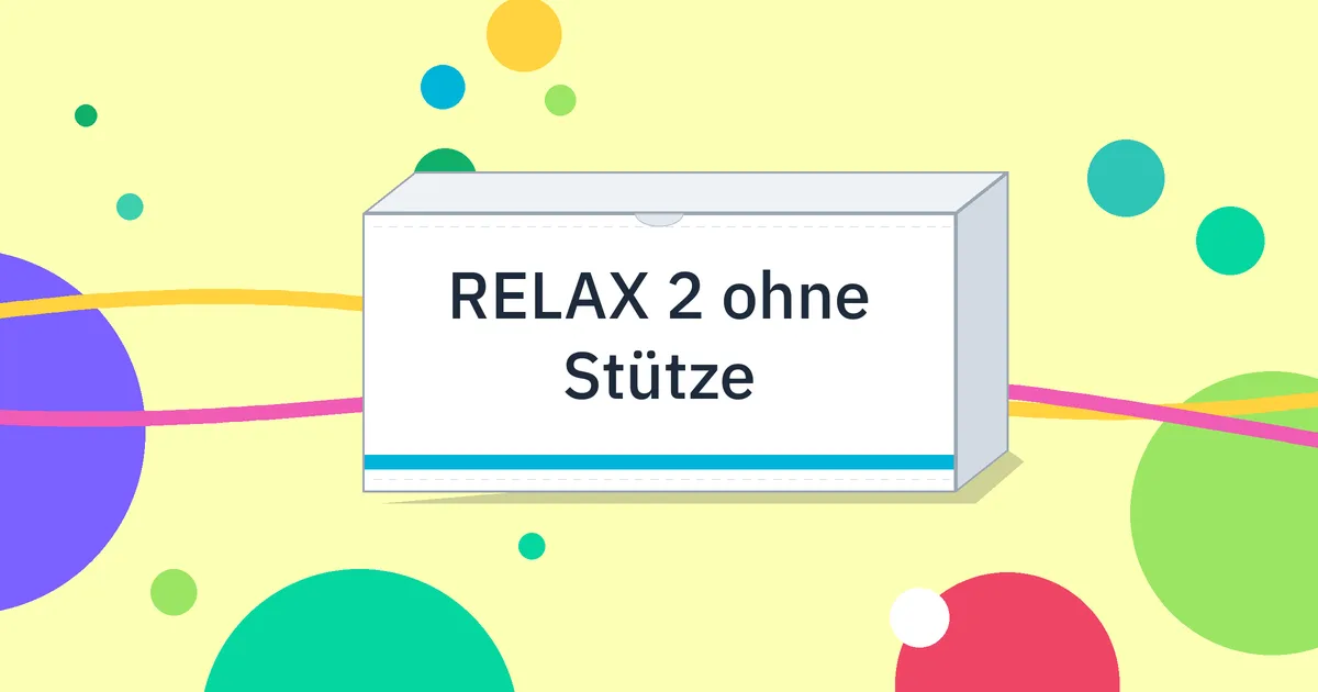 Symbolbild: Packung mit der Aufschrift RELAX 2 ohne Stütze (PZN 09100246) – Verfügbarkeit und Bezug in Apotheken in Frankfurt am Main