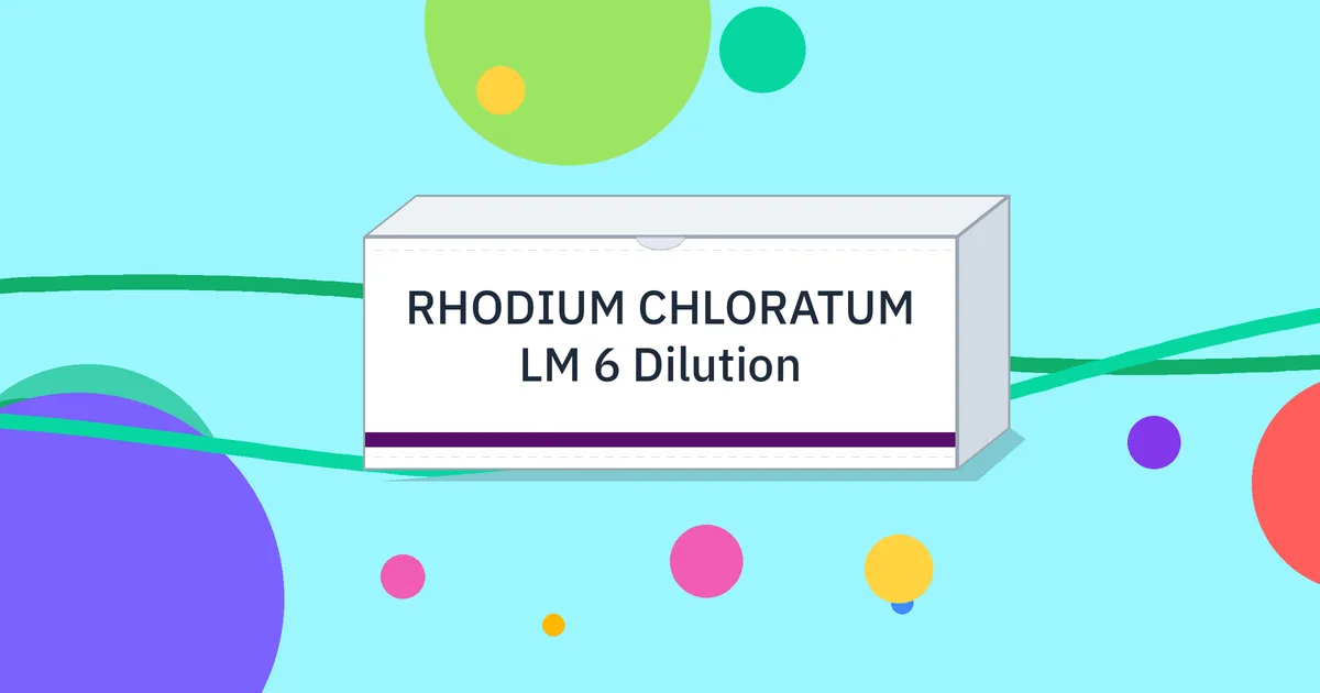 Symbolbild: Packung mit der Aufschrift RHODIUM CHLORATUM LM 6 Dilution (PZN 13049870) – Verfügbarkeit und Bezug in Apotheken in Frankfurt am Main