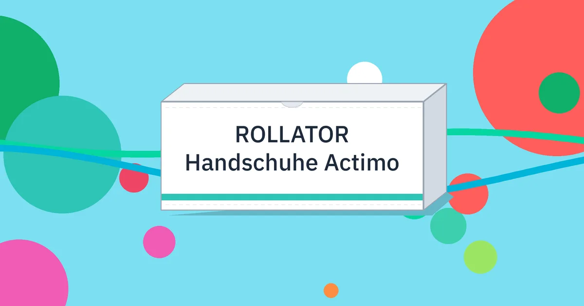 Symbolbild: Packung mit der Aufschrift ROLLATOR Handschuhe Actimo (PZN 14243539) – Verfügbarkeit und Bezug in Apotheken in Frankfurt am Main
